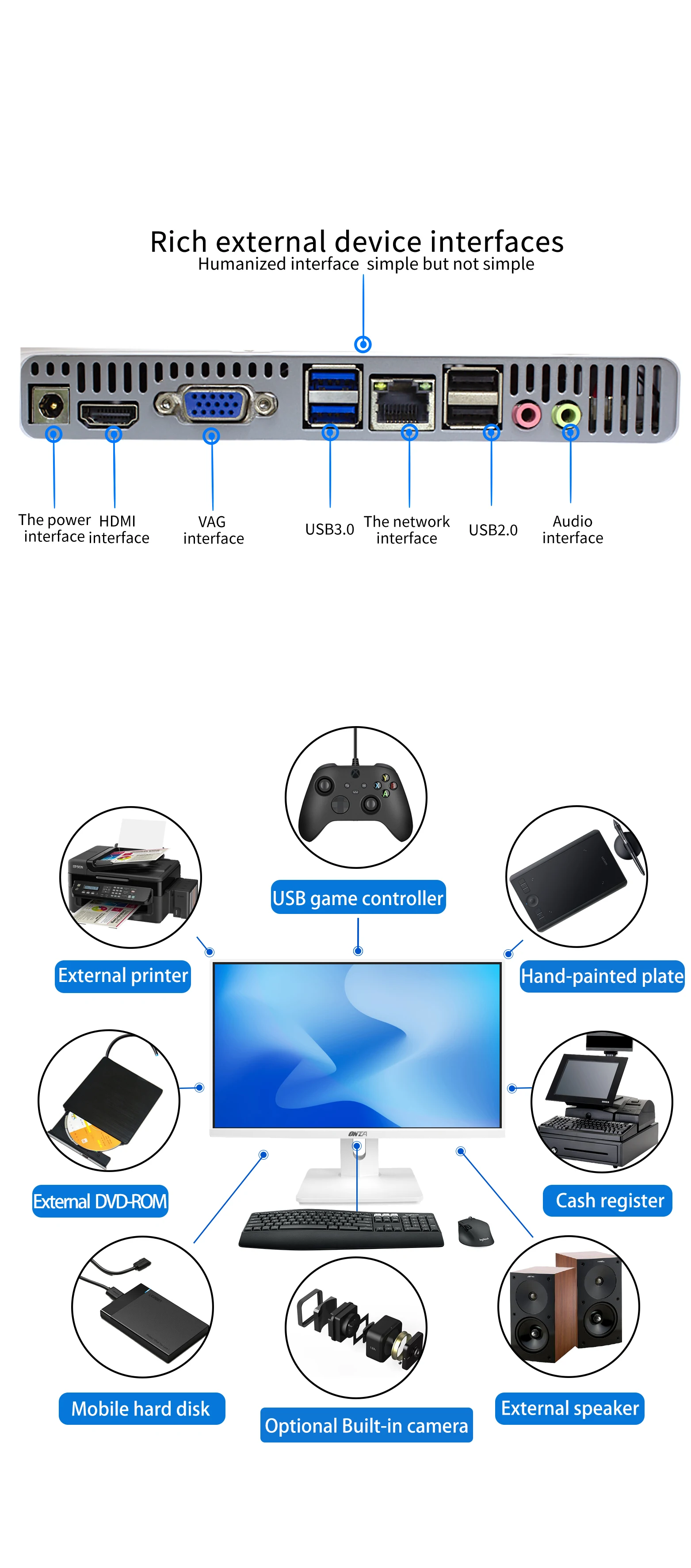 24 Inch Convertible All in One Computer Quad Core I3/I5/I7 Gaming Home ...