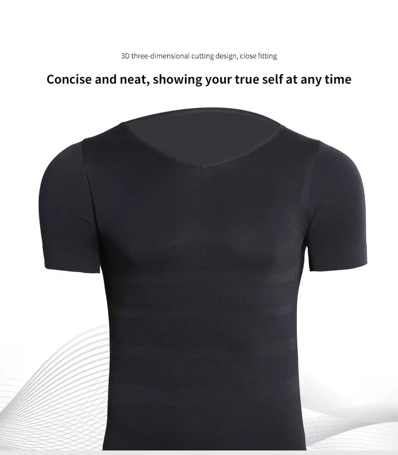 Men's Compression Shirt Workout Vest Abs Abdomen Slim Body Shaper ...