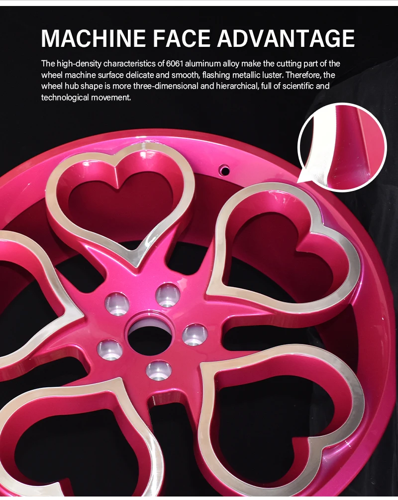 Pengzhen 16-22 Inch Pink Custom Love Heart Shaped 5x120 5x114.3 ...