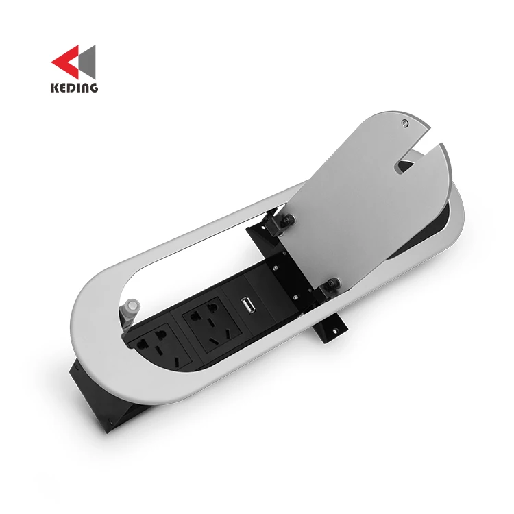 Factory End Popular Modern Office Table Plug Wireless Charger Flap ...