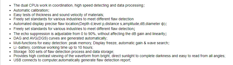 DAC AVG DGS Curves Portable Usm Go Ultrasonic Flaw Detector