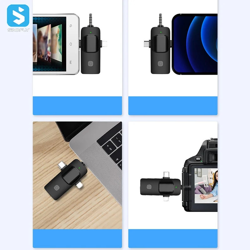 K35 K15 Professional Wireless Lavalier Microphone 3 In 1 Wireless Microphone Type C Noise ...