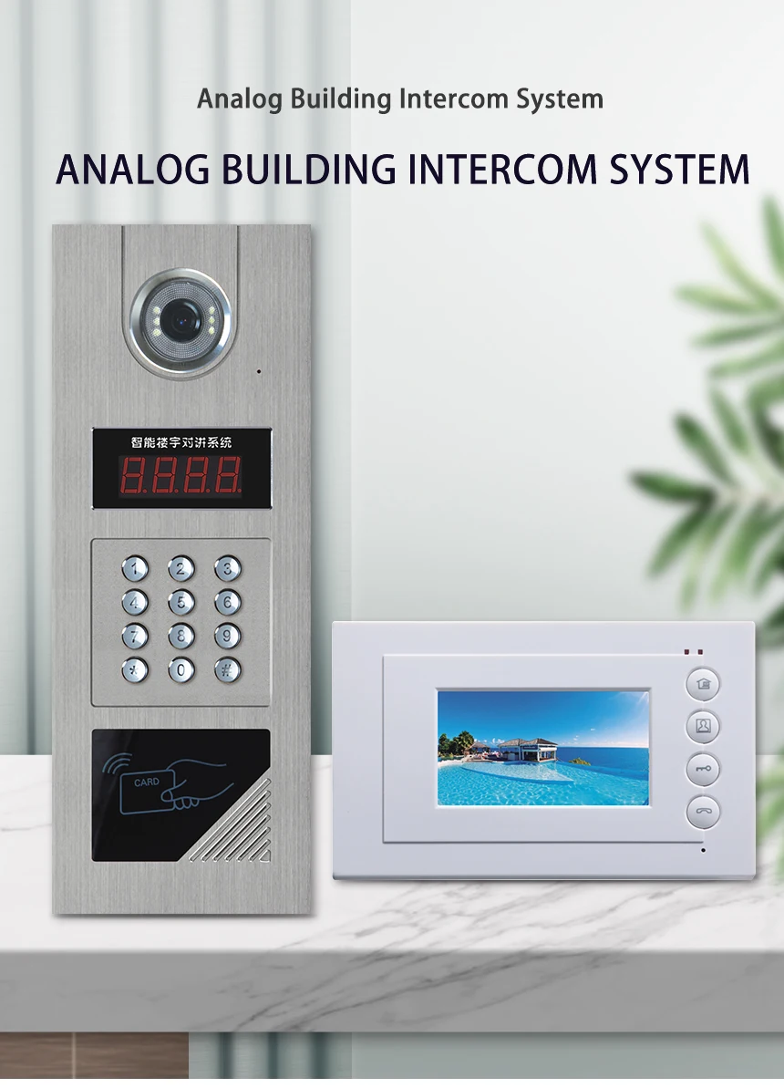 Biometric Access Control Building Intercom System With Night Vision ...