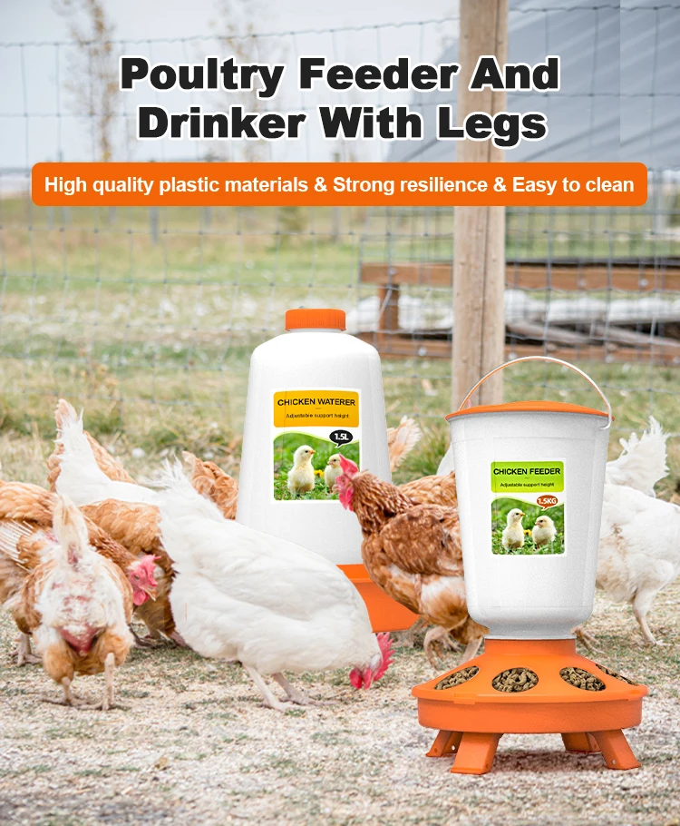 Height Adjustable 1.5L Chicken Waterer Poultry Water Drinker Automatic ...
