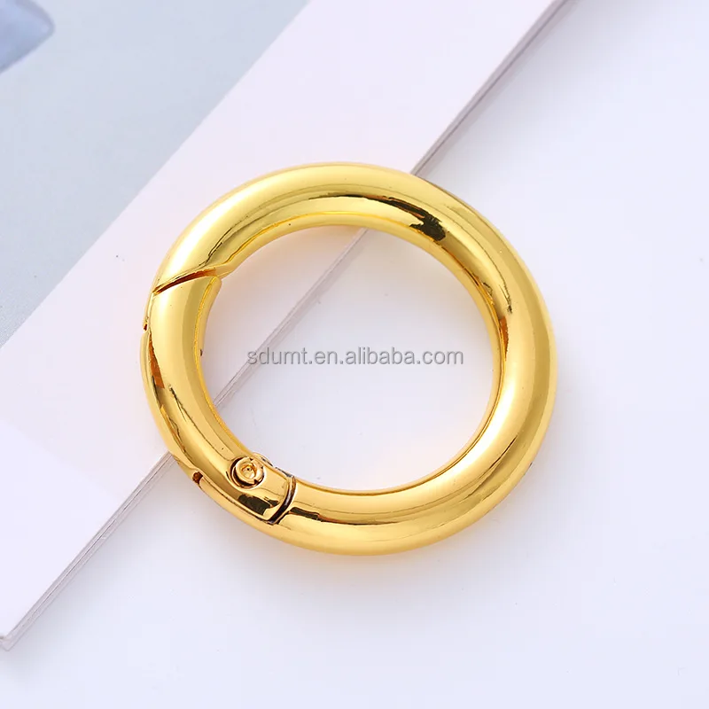 Round Shape Metal Spring Hook Custom Metal Silver Split Ring Keychain ...