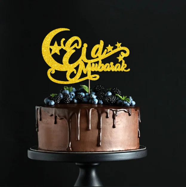 Eid Mubarak Themed Ramadan Mosque Moon Star Cake Tags Cards Cupcake ...