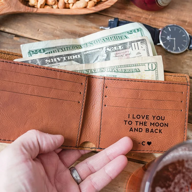 Shop Wholesale Laser Engraving PU Leather Wallets Bifold