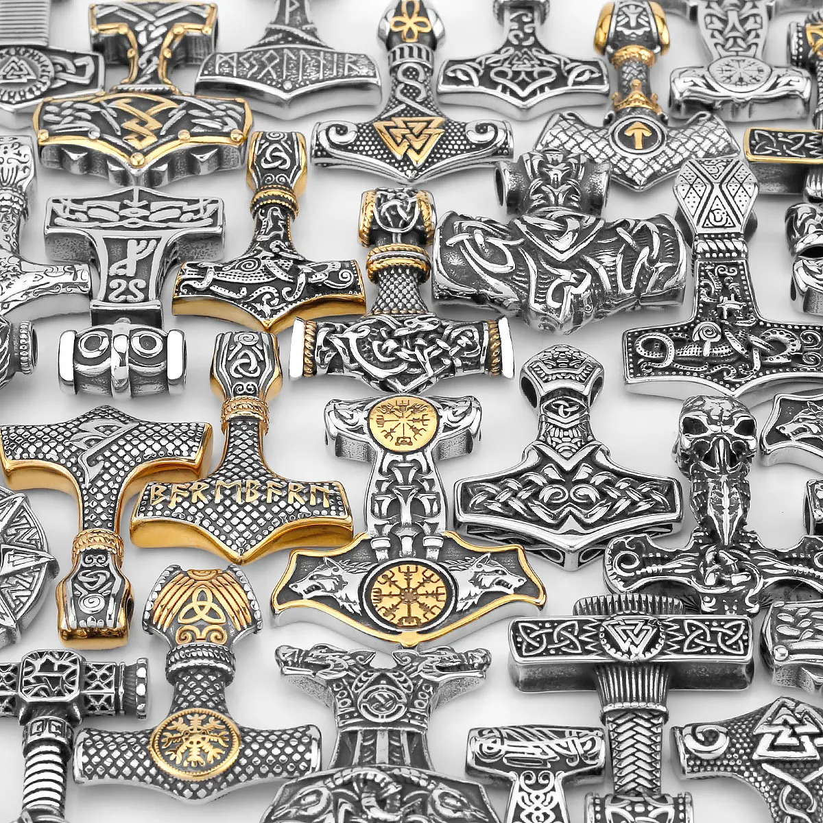 Nordic Viking Thor's Hammer Charm & Stainless Steel Casting Anchor ...