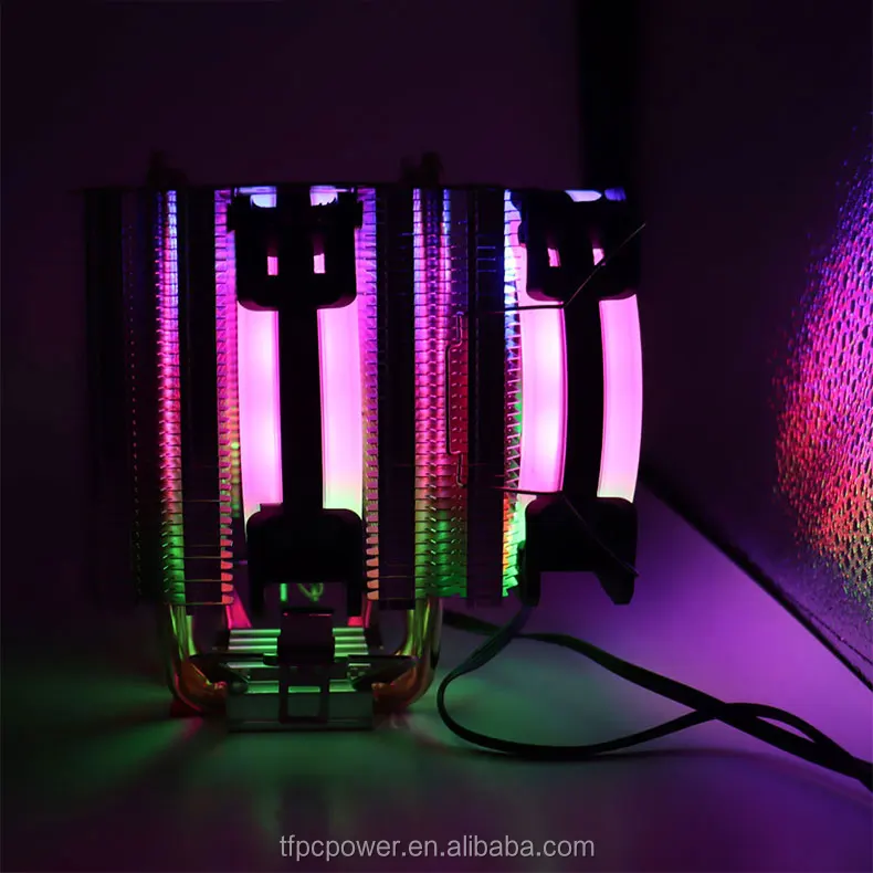 4pin 90mm Cpu Cooler Air Heatsink 4 Heat Pipe 2 Fans Rgb Cpu Cooling ...