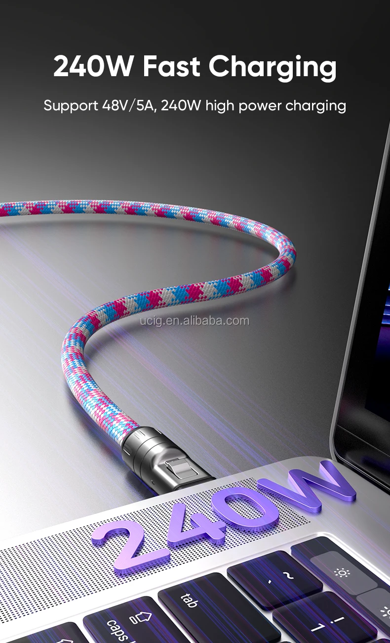 240W Type-C Cable Lanyard - Fast Charging & Data Transfer