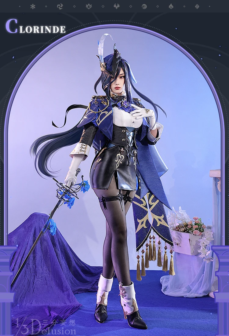 Custom Clorinde Game Cosplay Costume Genshin Impact Plus Size Christmas ...