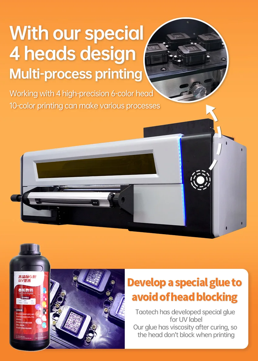 Taotech Desktop Uv Dtf Printer A2/a3 Uv Plane Printer Image Bottle Label Dtf Printer Roll To ...
