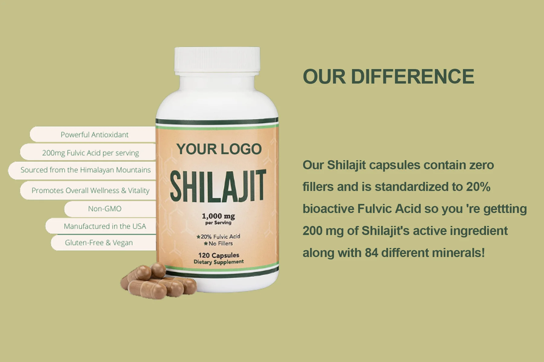 Haccp New Product Oem Shilajit Capsule Shilajit Resin 85 Minerals ...