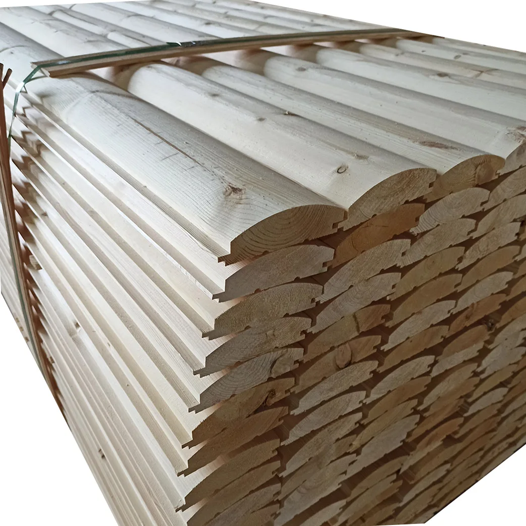 Solid Wood Decorative Wall Panel Log House Wall Panel Spruce Log Cabin ...