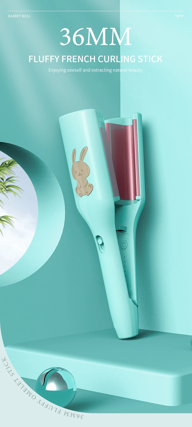 V-shaped Arc Groove Electric Negative Ions 36mm Steam Styler Hair Egg ...