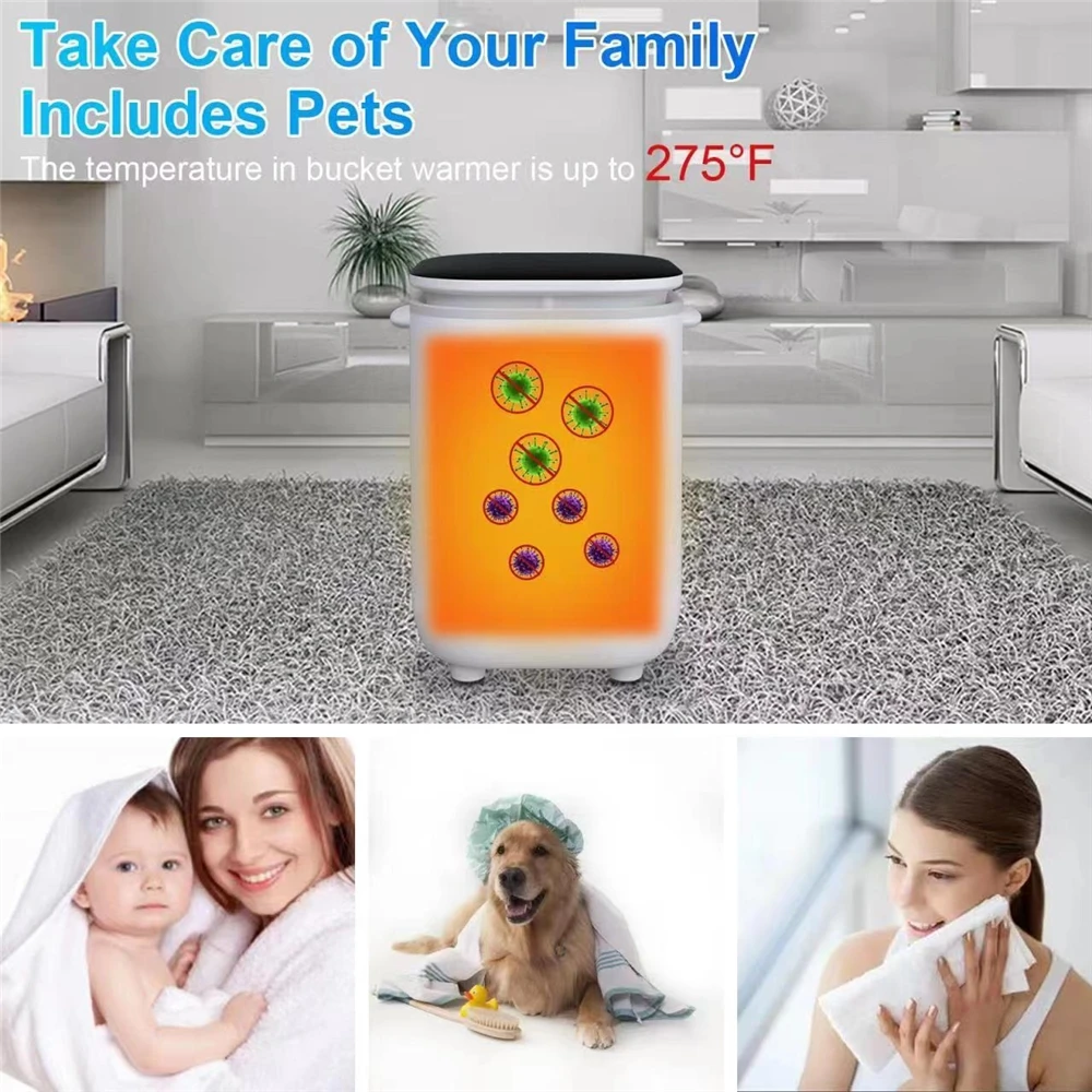 Luxury Thermostatic Spa Smart Electric Hot Towel Warmer Bucket With Led ...