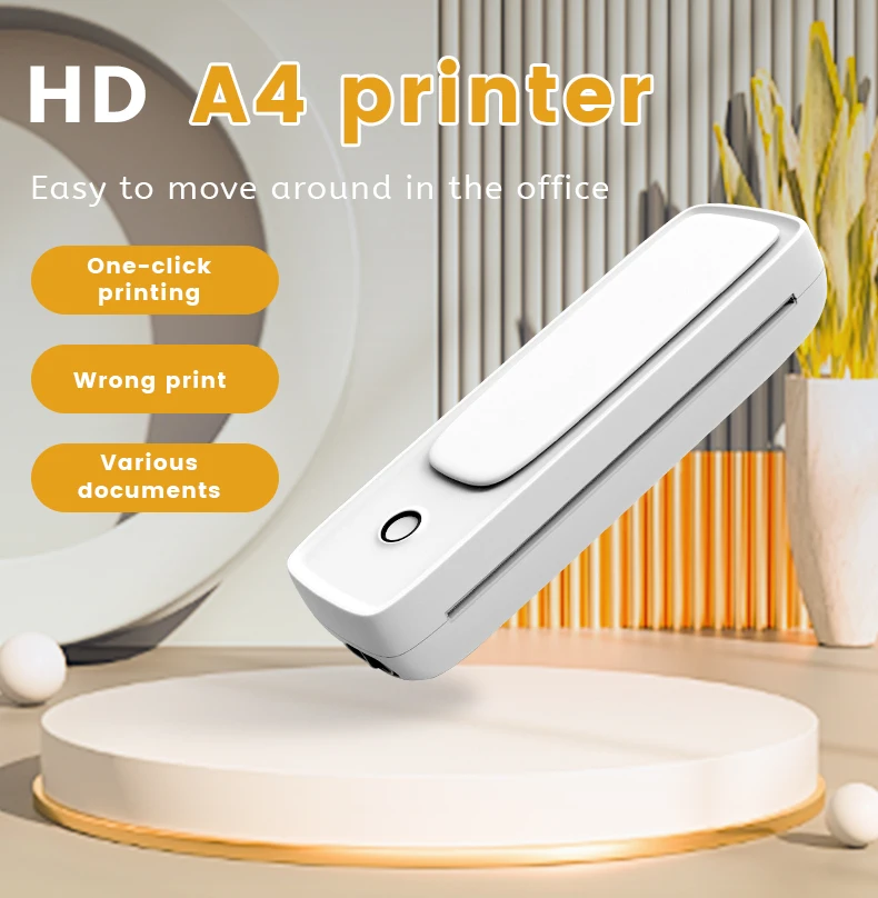 A80 Portable A4 Printer Blue-tooth Wireless No Ink Mini Travel Printer ...