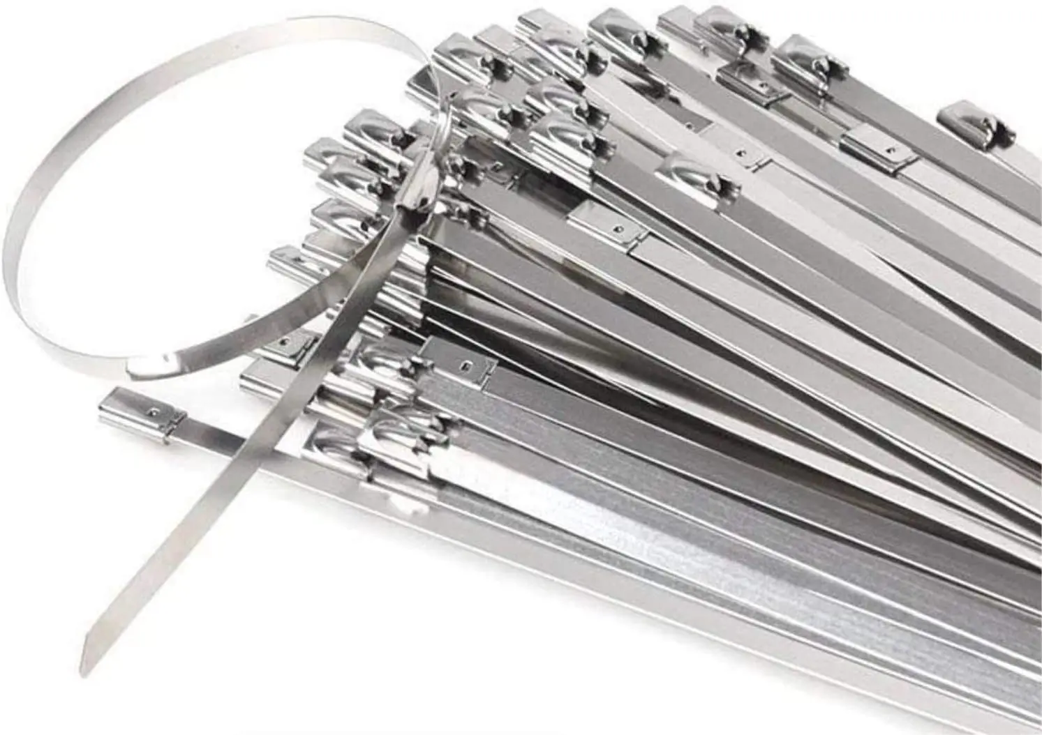 Stainless Steel Cable Ties 100pcs Metal Zip Ties Multi-Purpose Self ...