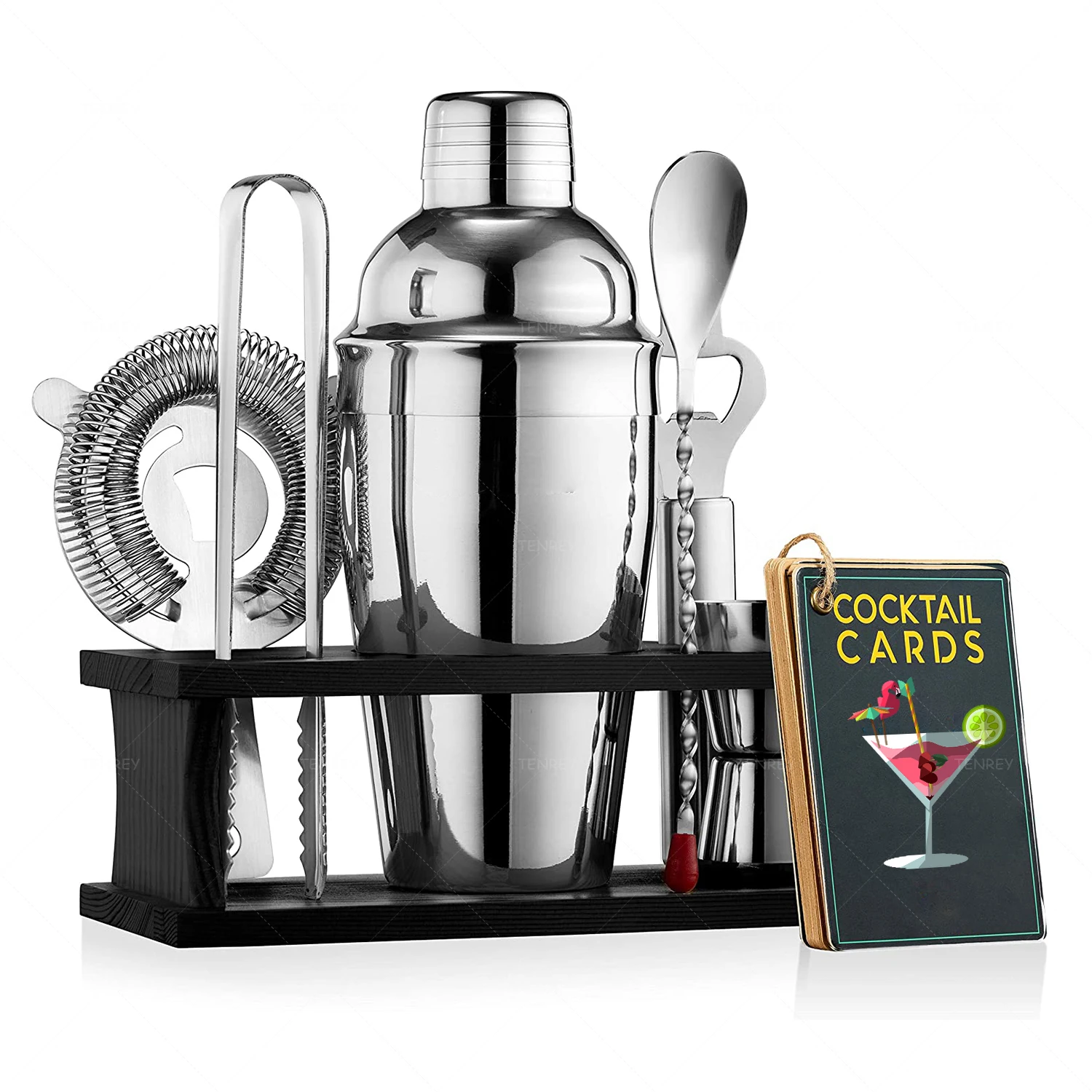 Drink Mixing Bar Tools Black Bar Set Cocktail Shaker Set Bartender Kit ...