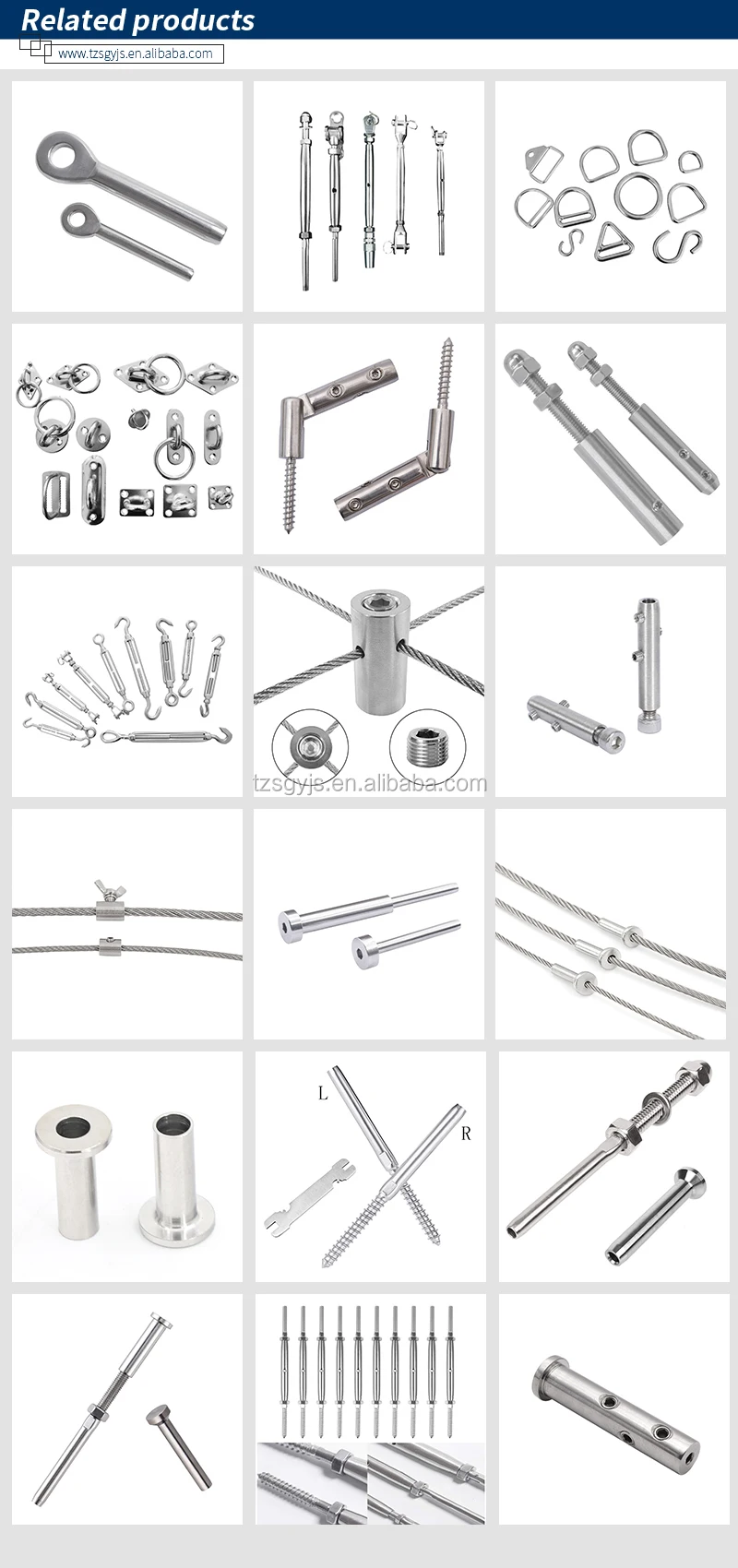 316 Stainless Steel Wire Rope Grip Stop - Adjustable Clamp