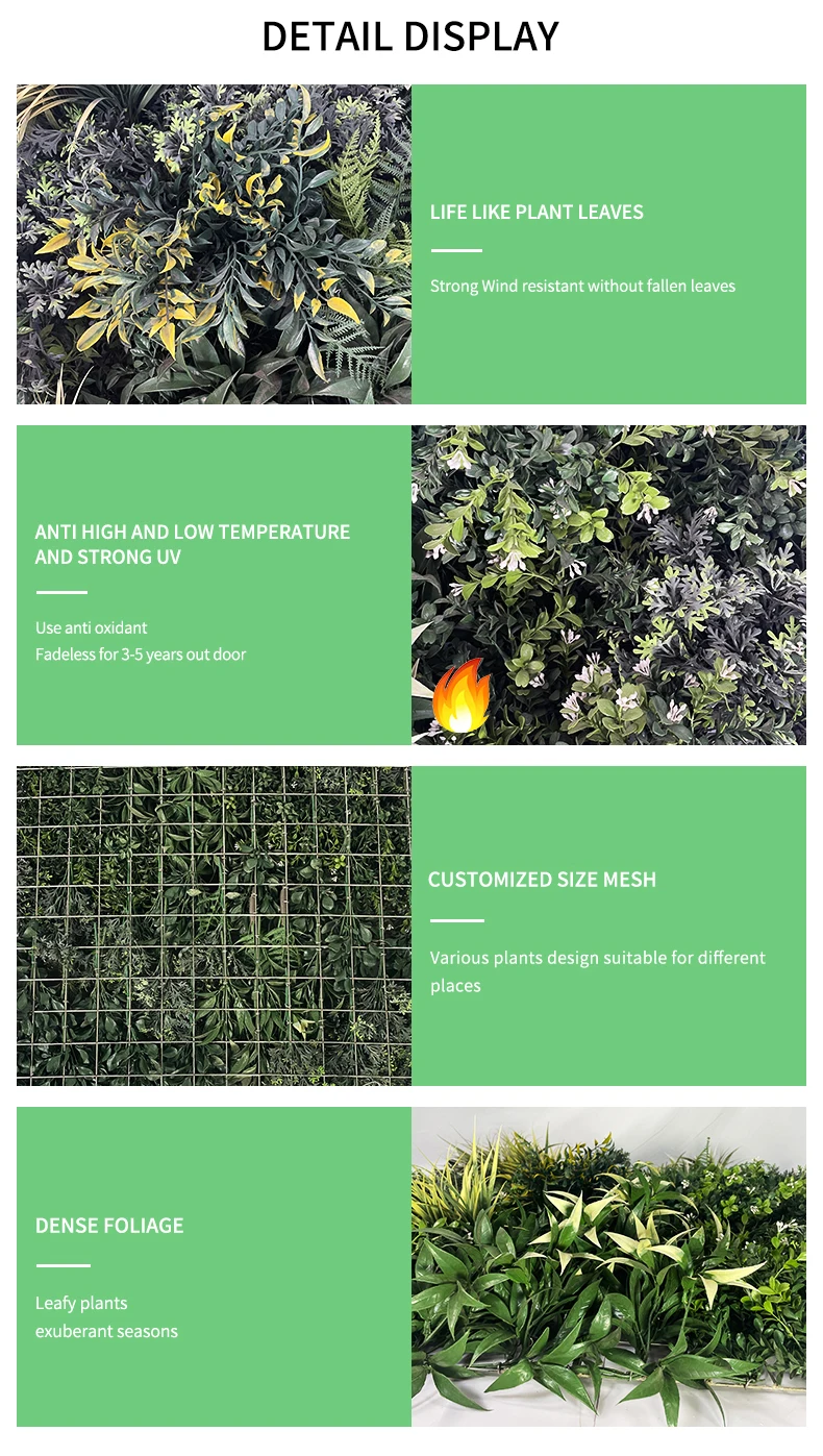Green Wall Vertical Artificial Vertical Grass Wall Fake Wall hang Plant ...