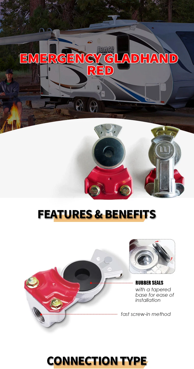 Aluminum Emergency Gladhand Red Air Hose Brake Coupling