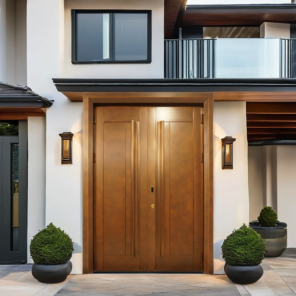 Luxury Copper Security Door Design Entrance Double Gate Metal Security ...