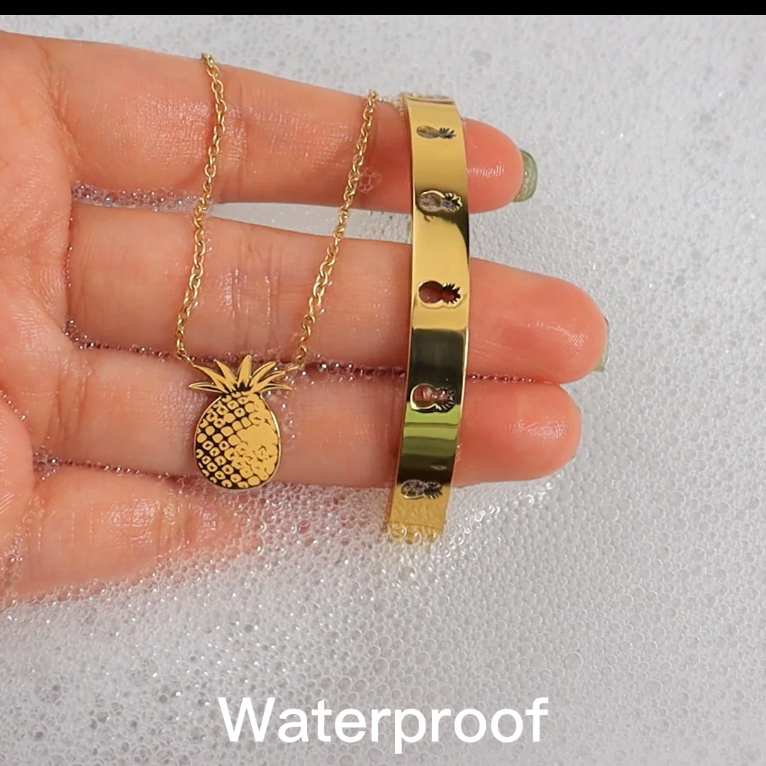 2023 New Arrival Summer Fruit Wide Bangle Stainless Steel 18k Gold ...