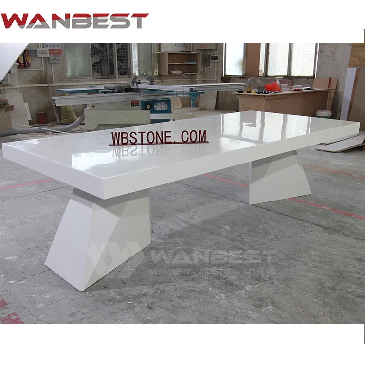 14 Person Meeting Room Table - Durable Artificial Marble