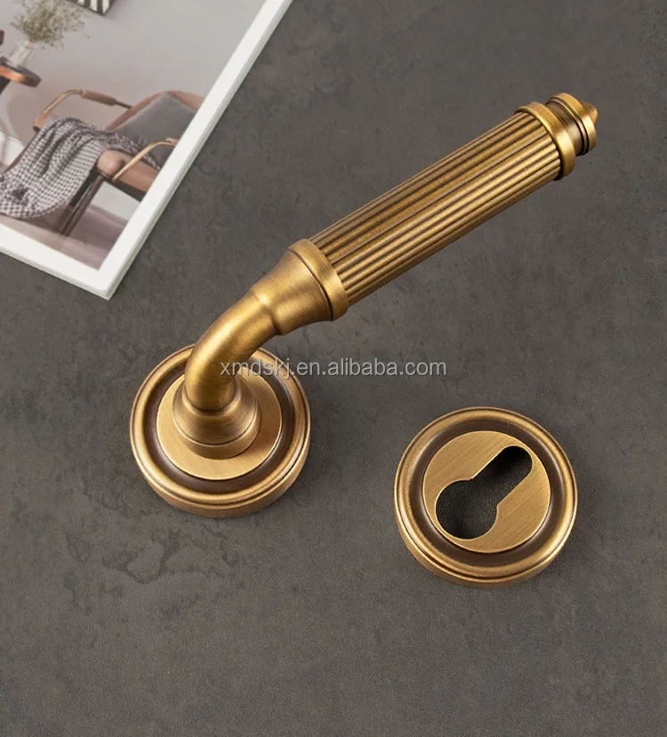Luxury French Gold Solid Brass Lock Handled Interior Split Door Locks ...
