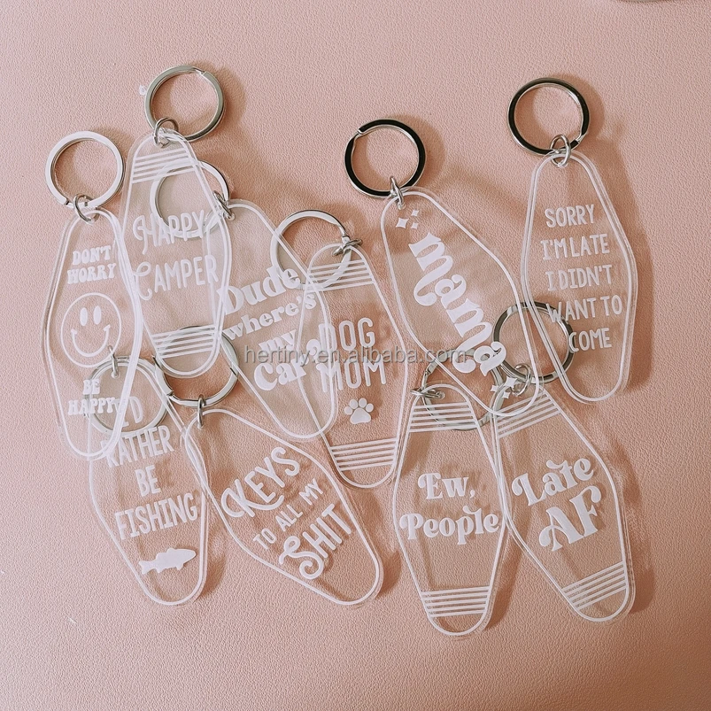 2023 Custom Retro Hotel Room Motel Keychain Prismatic Customized ...