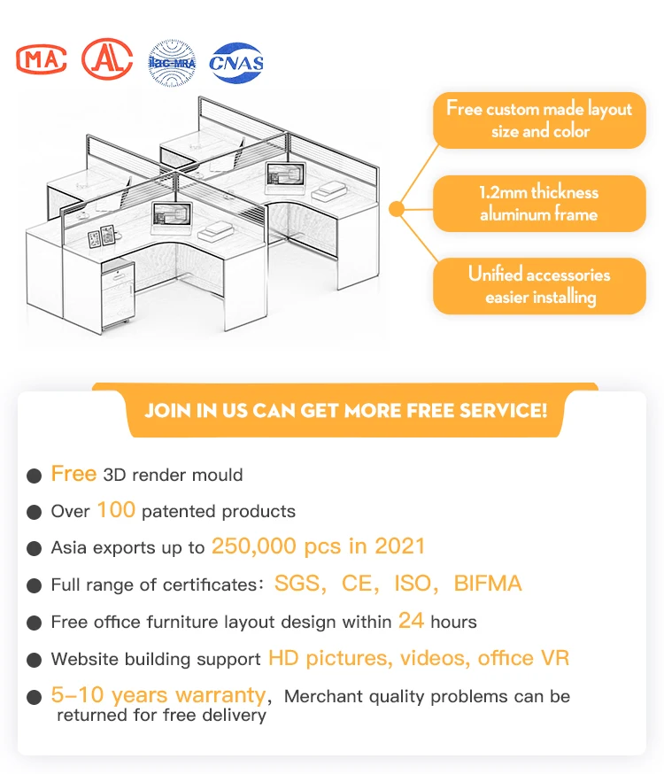 Modern Modular 8 Seats Cubicles - Flexible Office Solutions