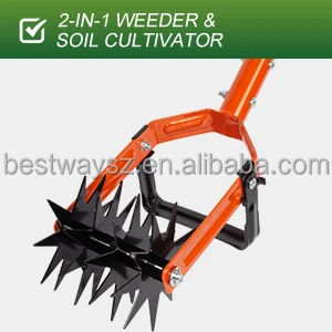 Rotary Cultivator Tool - Adjustable Garden Hand Tiller
