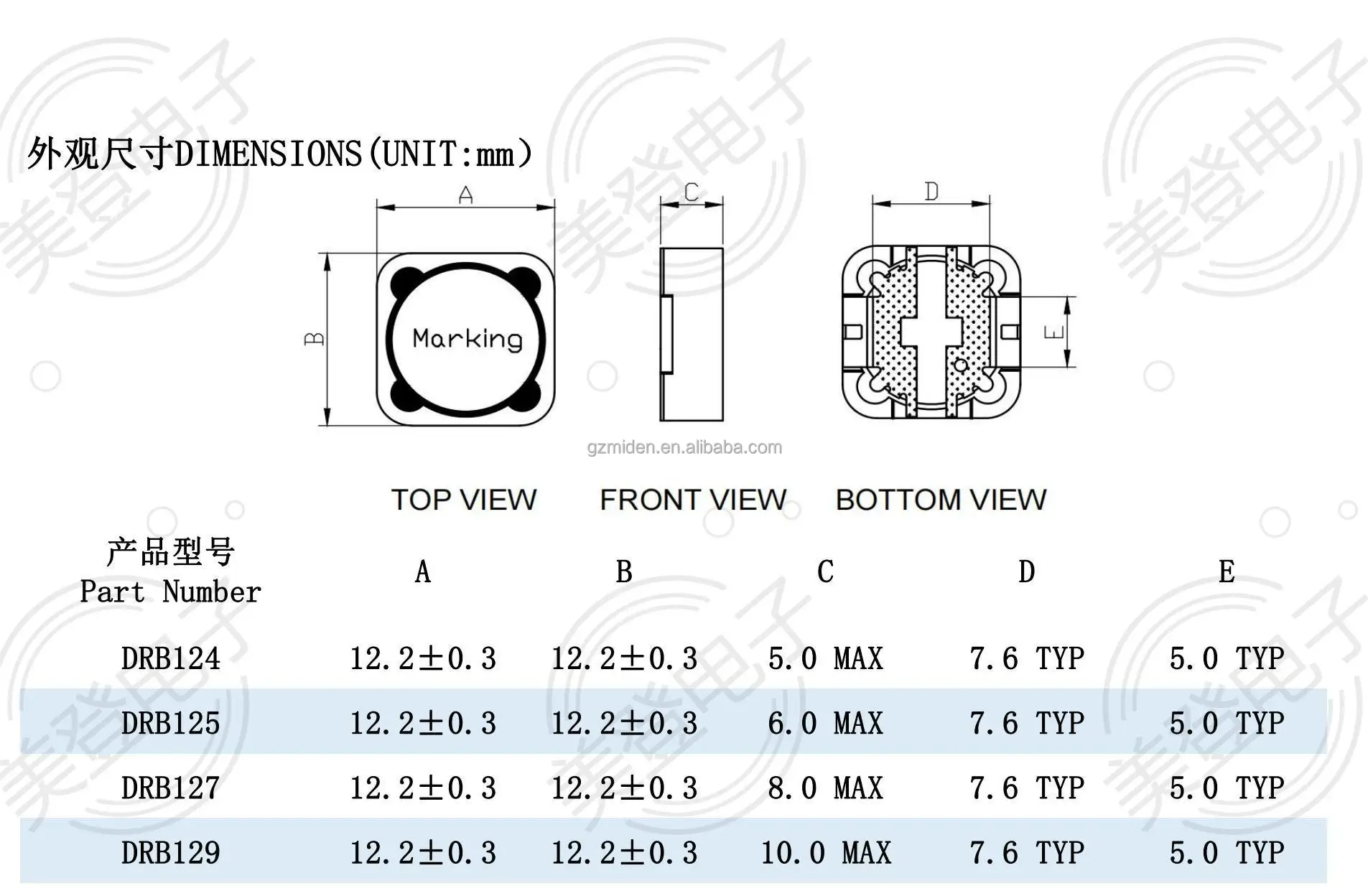 Rh124 Cdrh124 Smd Power Inductor Ferrite Drum Core Magnetically ...