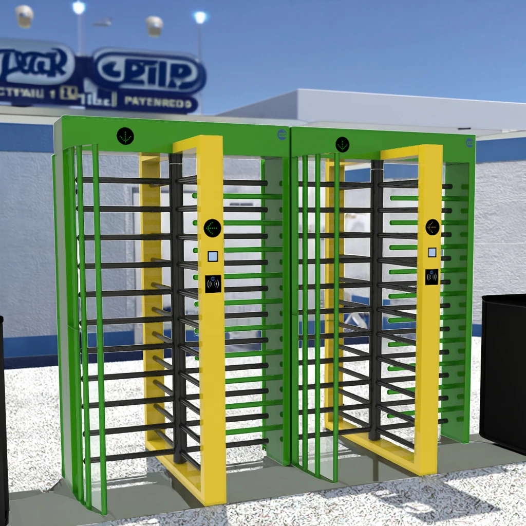 High-Security Stainless Steel Color-Coated Full-Height Turnstiles 2D QR ...