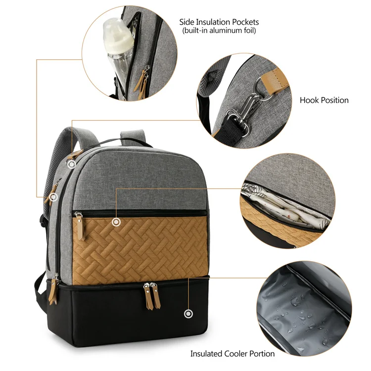 Large Capacity Partition Mummy Backpack Bag For Mommy Baby Diaper Bag ...