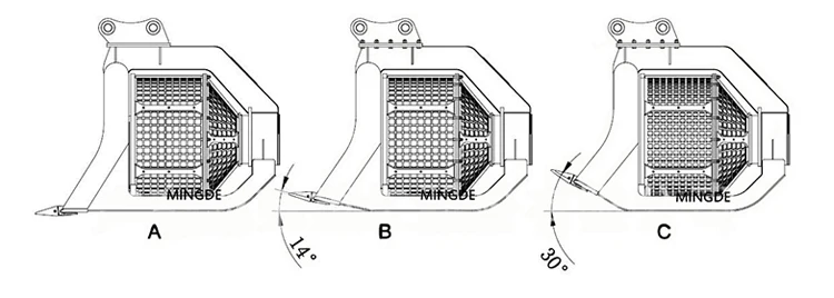 MONDE Mini Excavator Rotating Screening Bucket - Sand Sieve