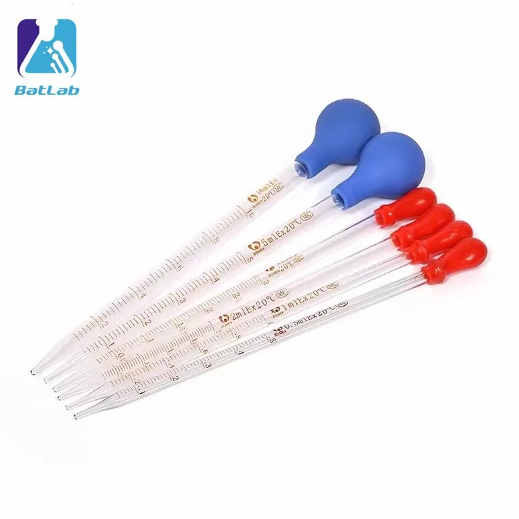 Pipetta Vetro Graduata Rubber Head Glass Dropper Graduated Scale Line ...