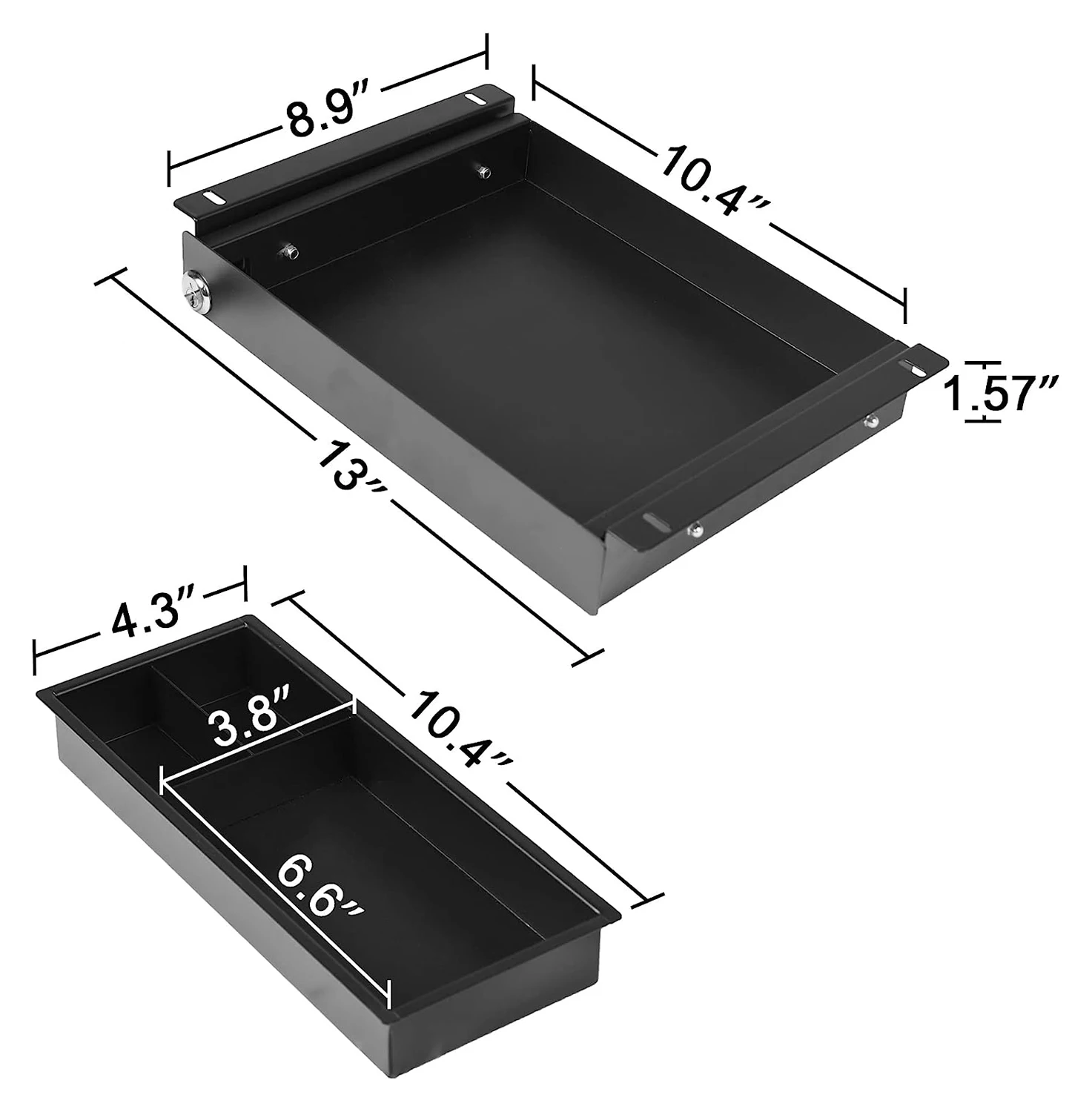 Jh Mech Under Desk Drawer Oem Open Access Sturdy Durable Mount Below Table Metal Under Desk