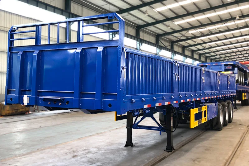 3 axle side board flatbed trailer with side wall for sale