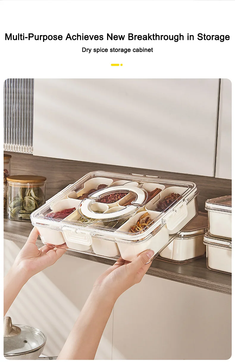 Kitchen Portable Plastic Spice Storage Container Snack Storage Box ...