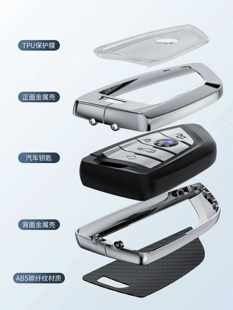 For Bmw Metal Transparent Carbon Fiber Keycase M Performance F10 F20 ...