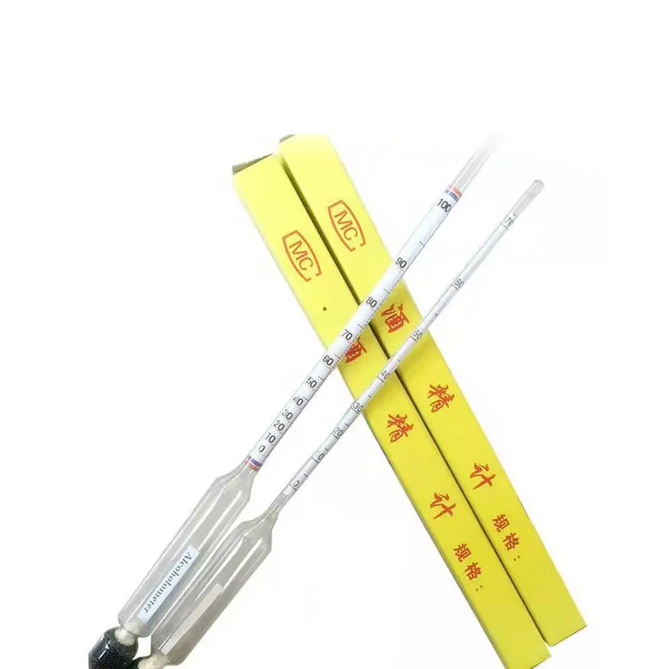 Laboratory Alcoholmeter 0-100 Glass Alcohol Tester Hydrometer Measuring ...