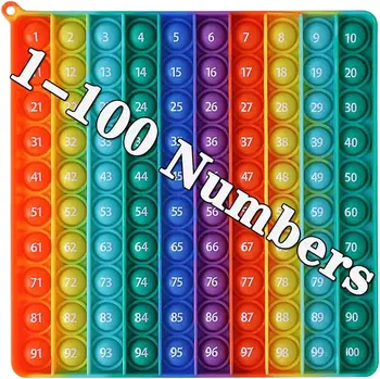 Push Pop Fidget Toy Bubble,1-100 Numbers Multiplication Math Skills ...