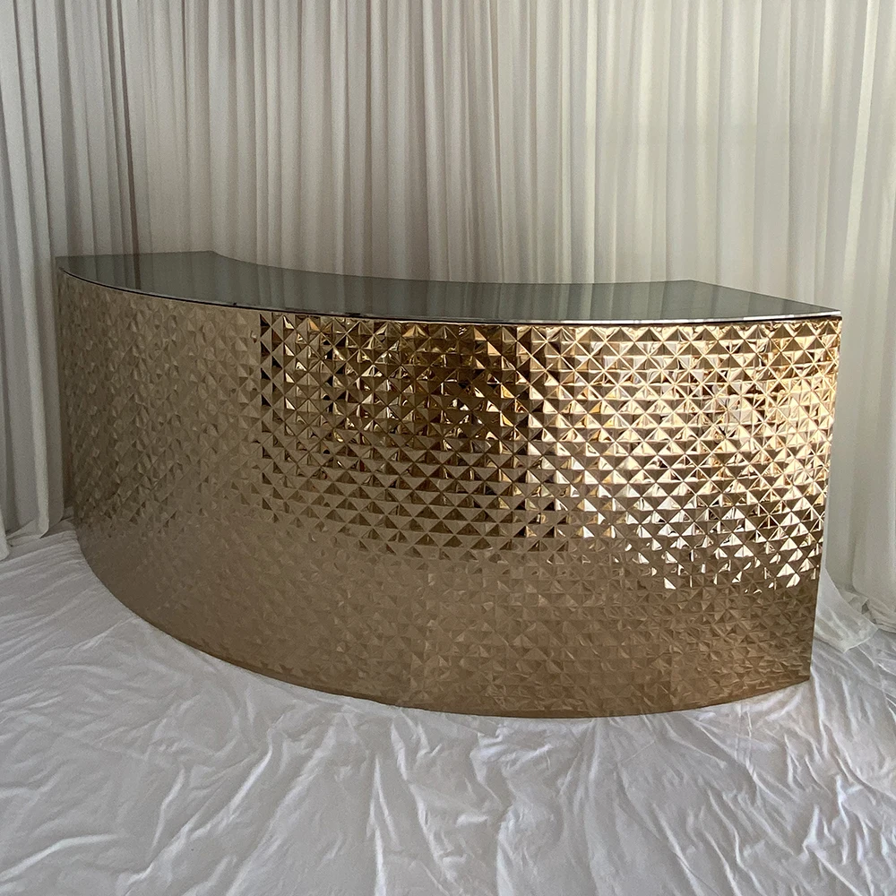 Modern Luxury Stainless Steel Round Bar Height Table Wedding Rental Bar ...
