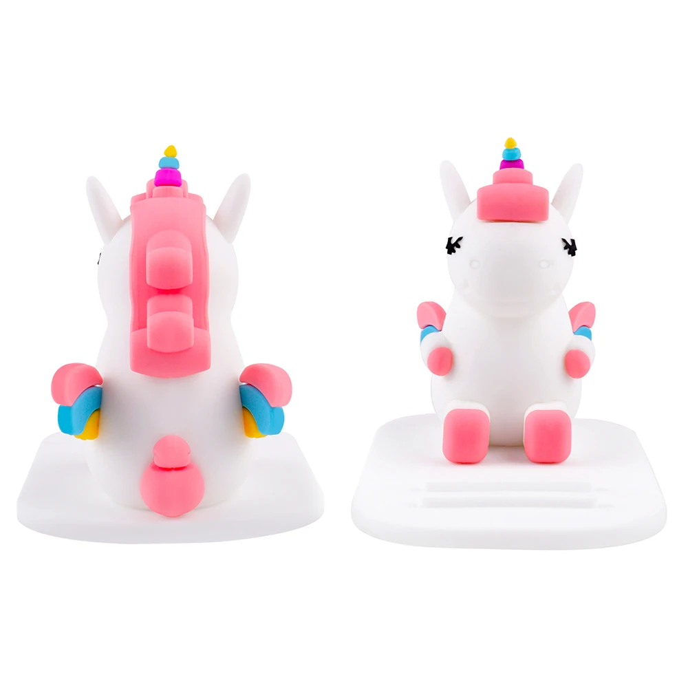 Desktop Adjustable Colors Unicorn Phone Holder Cartoon PVC Mobile ...