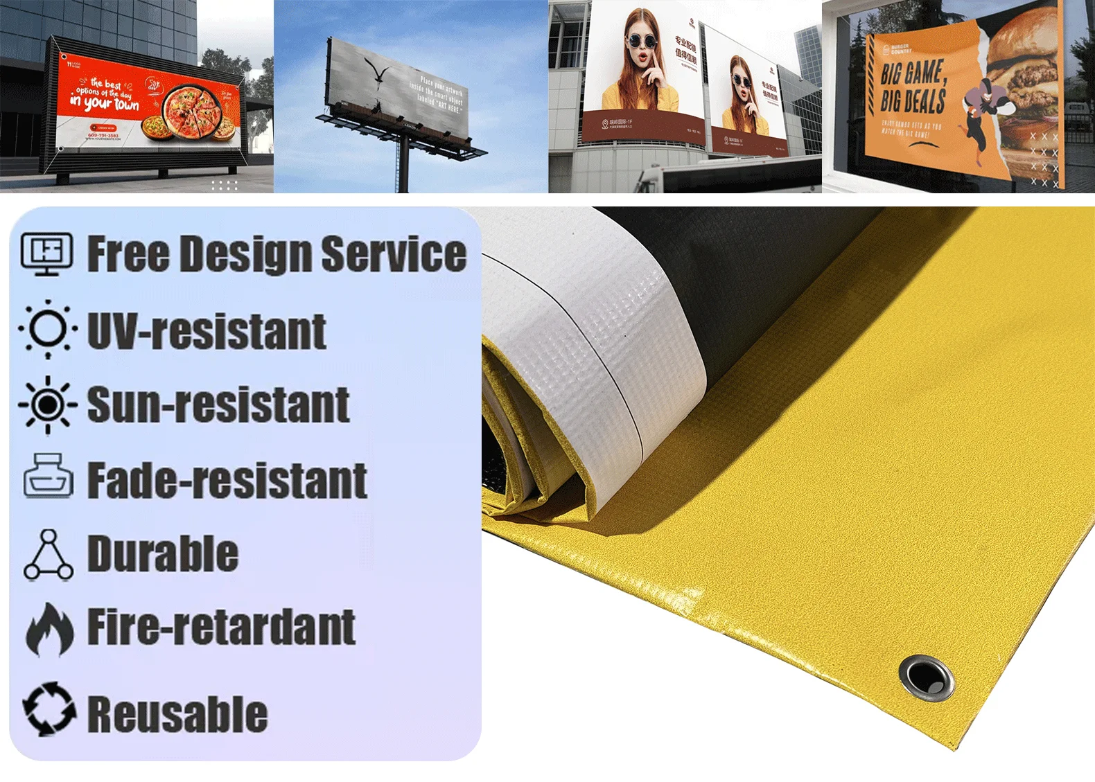 Outdoor Street Pvc Vinyl Banner Advertising Custom Design Digital ...