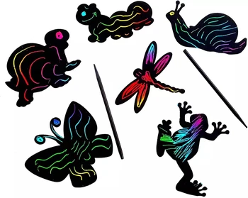 Cute Cartoon Garden Critters Dragonfly Snail Frog Magic Color Scratch ...