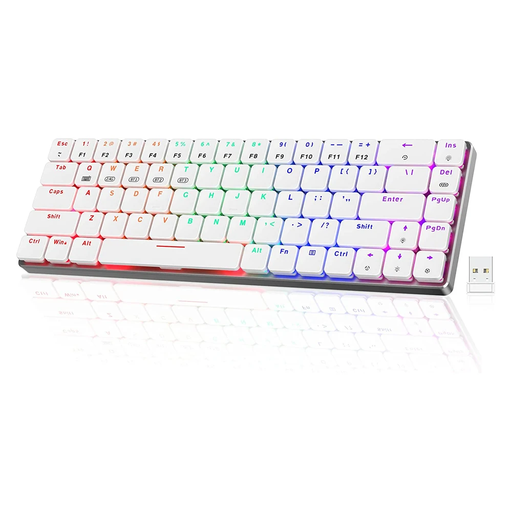 60% RGB wireless Mechanical Gaming Keyboard with Metal Base,2.4G/Type-C ...