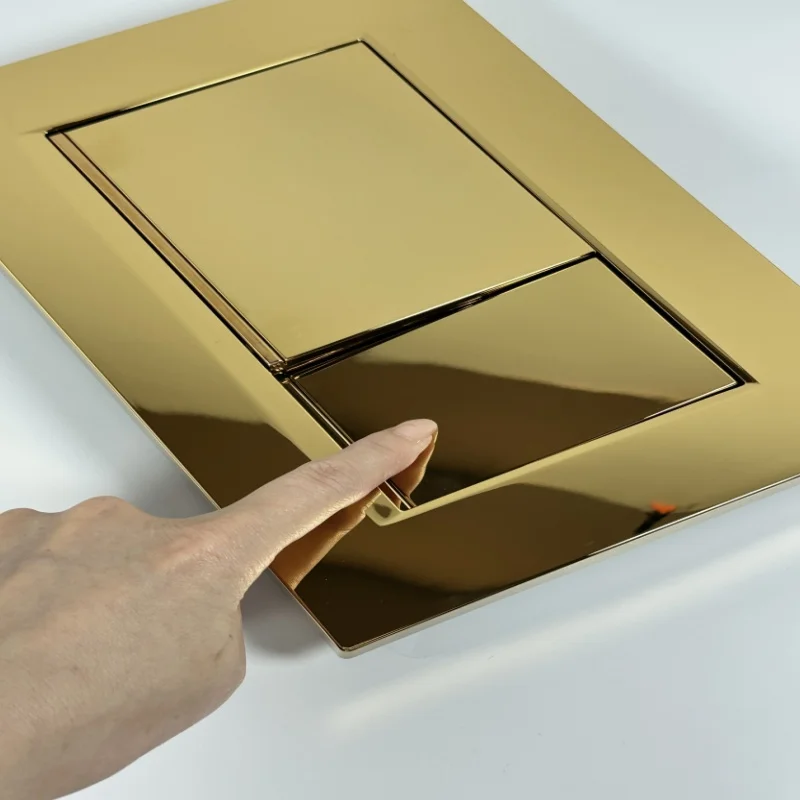 Glossy Brushed Gold Dual Flush Plate Sigma Toilet Flush Panel Toilet ...
